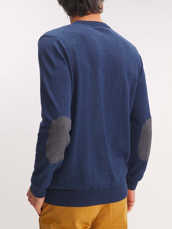 Pull Homme Col Rond Laine Coton Marine | tbs